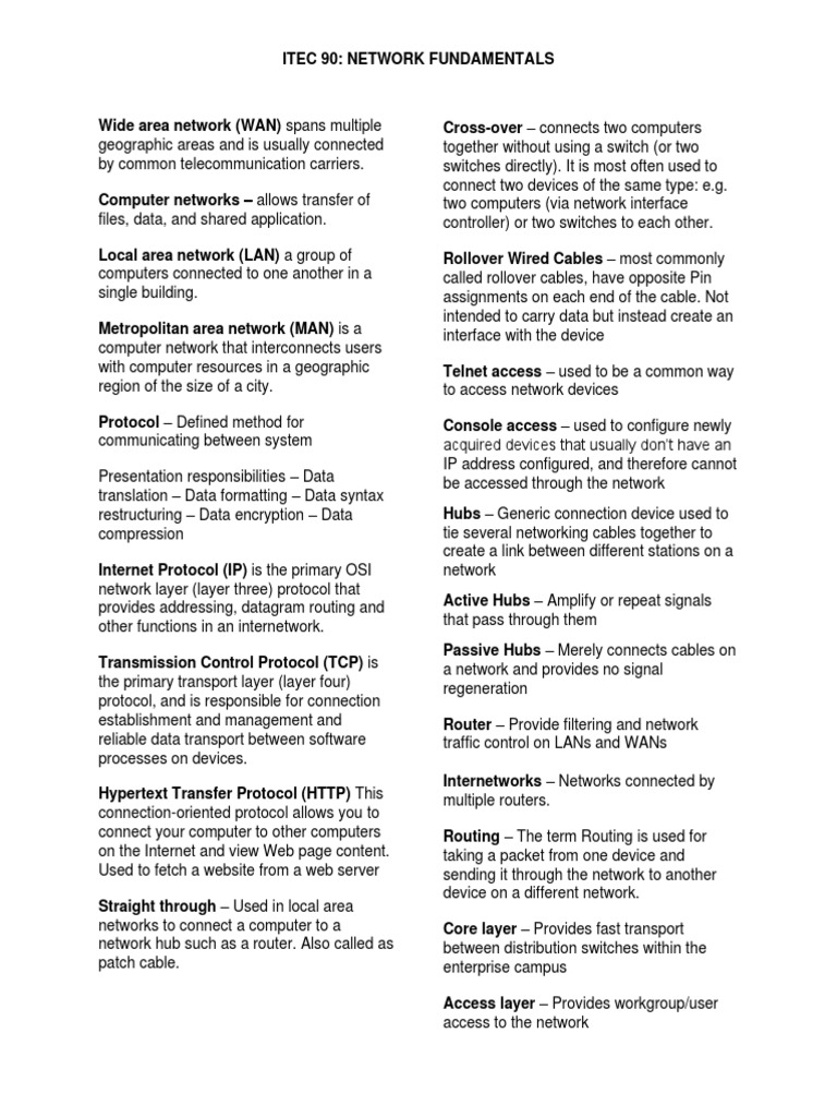 Itec 90 Reviewer | PDF | Computer Network | Router (Computing)