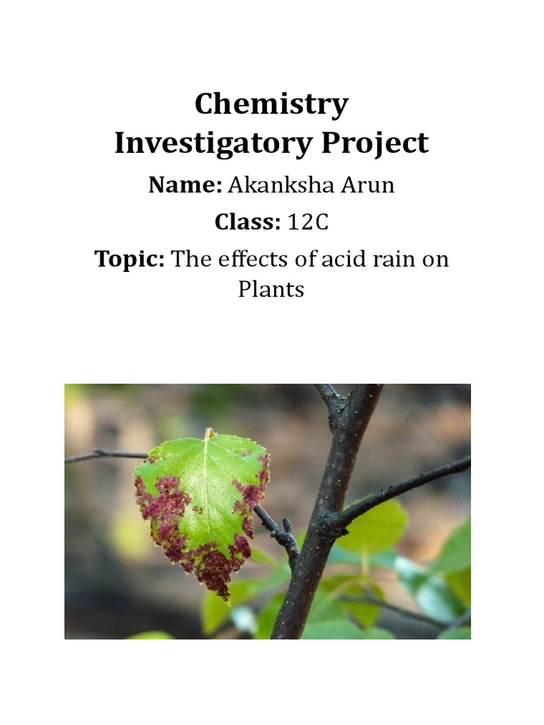 Investigatory Project | PDF | Soil | Sulfur Dioxide