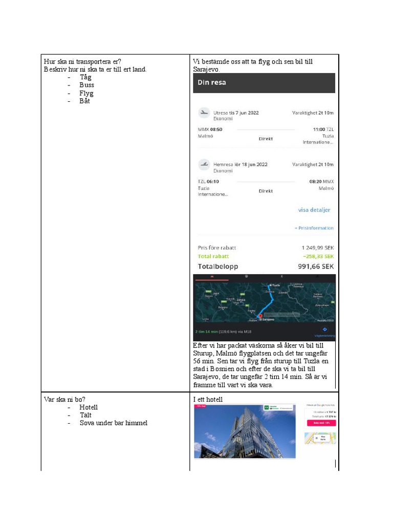 Ella Elezovic (KUB-ELEV) - 2. Planera Din Resa - Mall | PDF