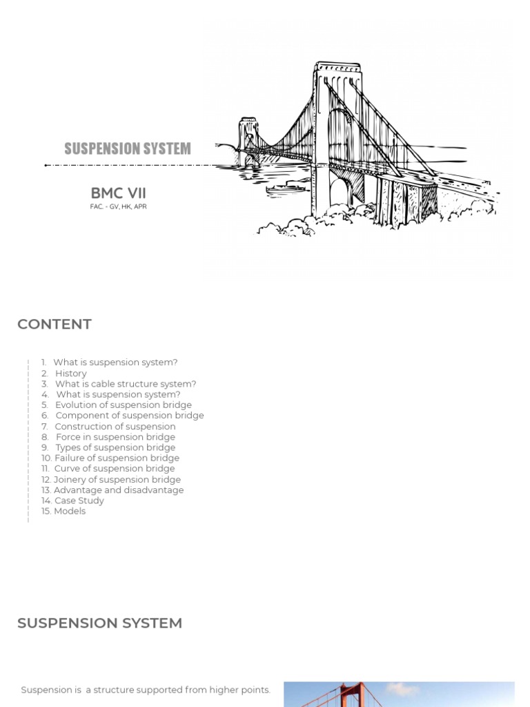 Suspension System | PDF | Bridge | Rope