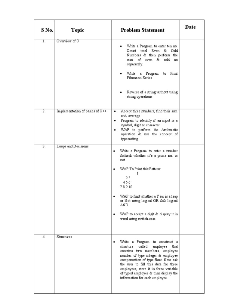 BCA 271 OOPS Lab Practical List | PDF | Constructor (Object Oriented ...