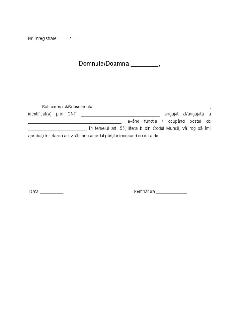 Model Demisie Acord Parti | PDF