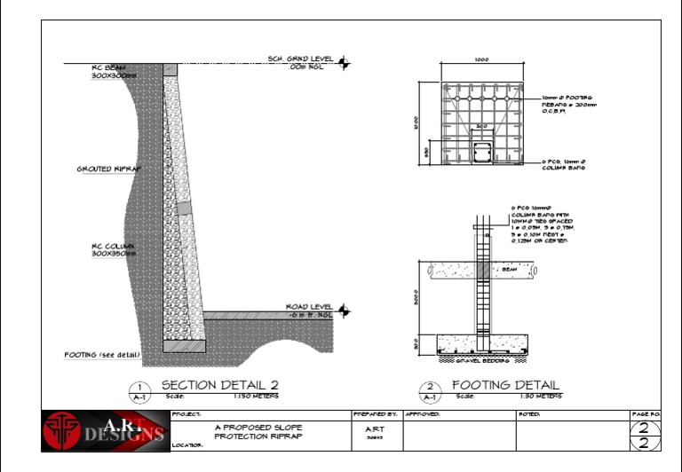 Working Drawings Riprap-A2 | PDF | Civil Engineering