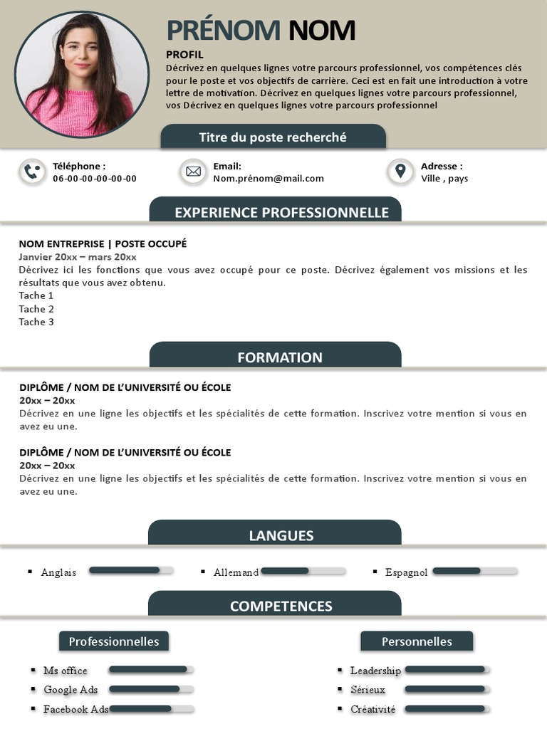 CV 335 | PDF | Évolution de carrière
