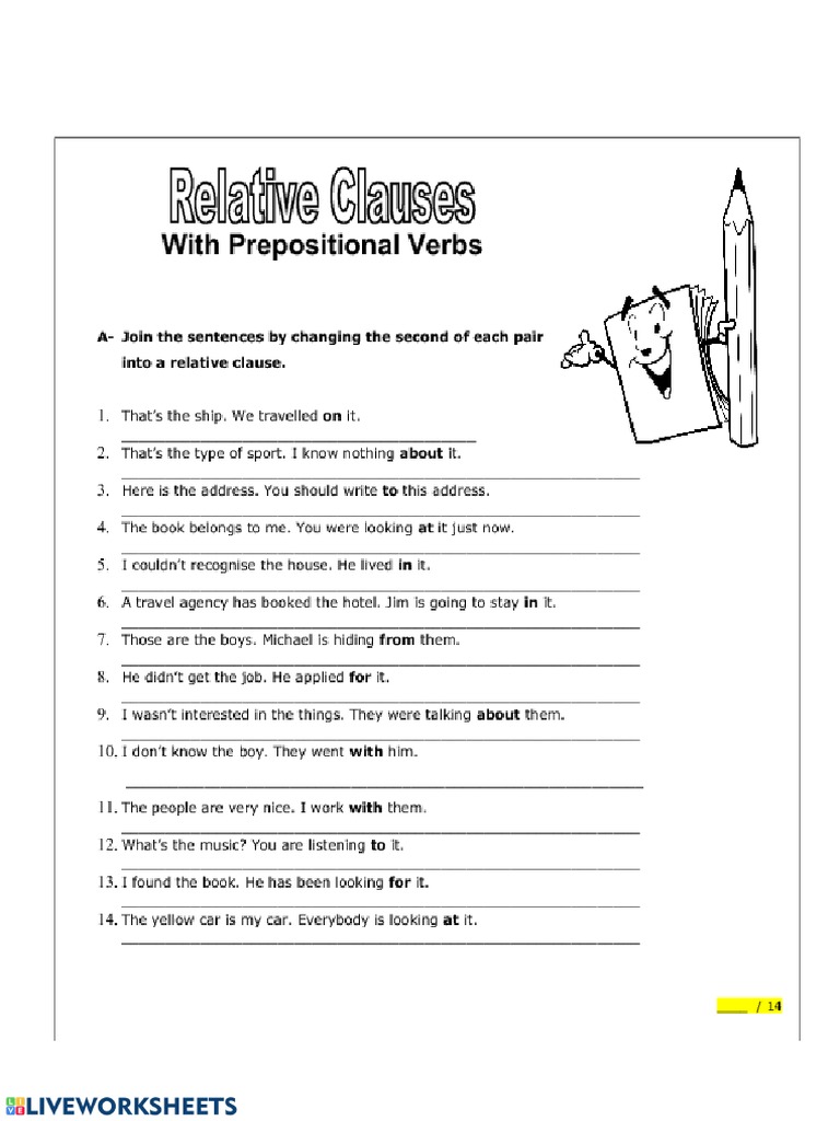 Relative Clause With Prepositions - Practice | PDF Relative Clause With Prepositions - Practice | PDF