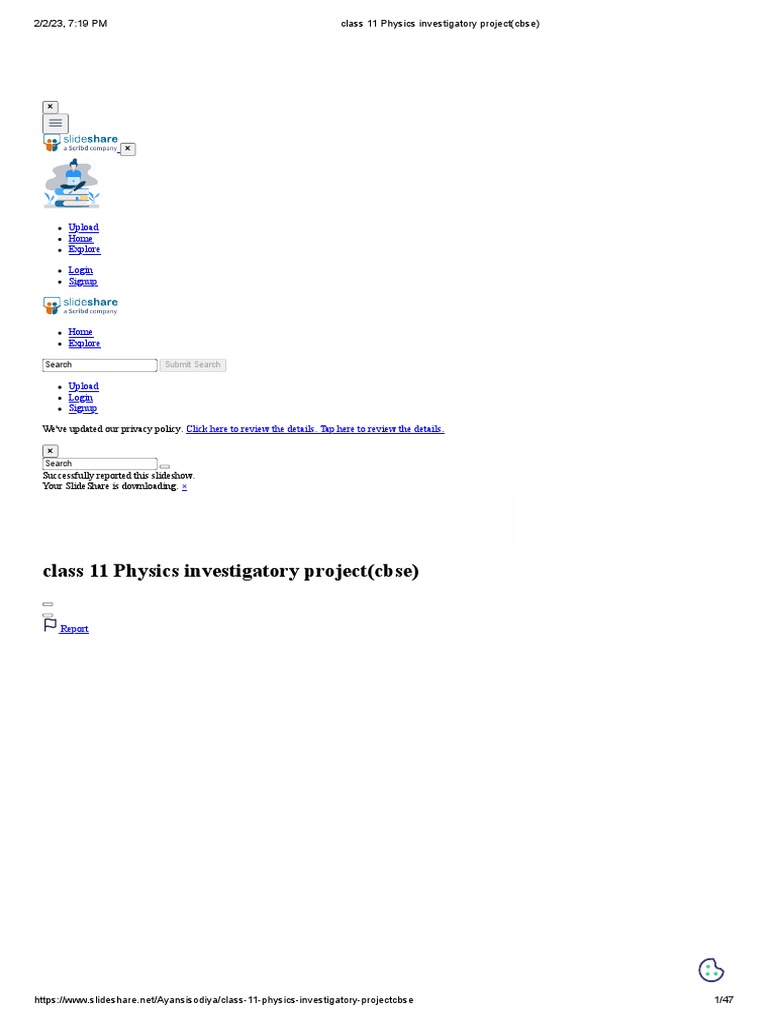 Class 11 Physics Investigatory Project (Cbse) | PDF | Lift (Force ...