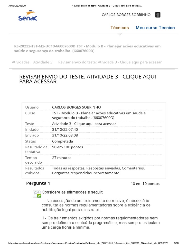 Revisar Envio Do Teste - Atividade 3 - NOTA 90% | PDF | Desenvolvimento ...