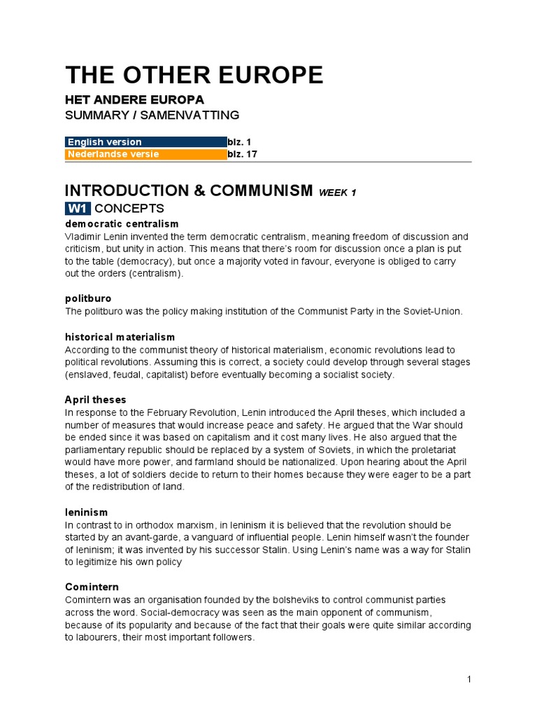 Understanding Communism in Europe | PDF | Communism | The Communist ...