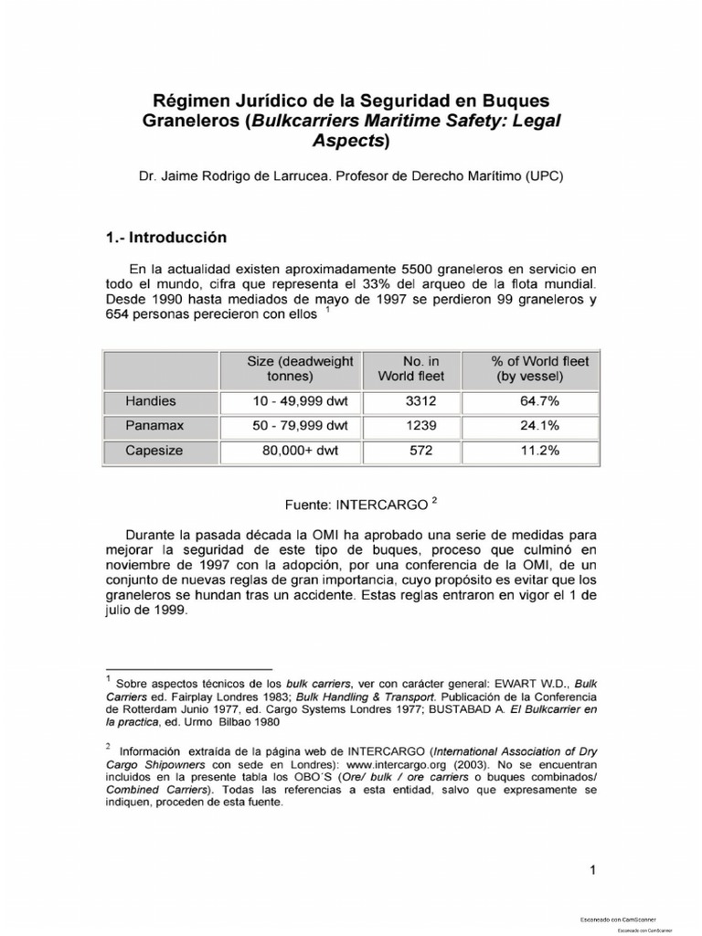 Regimen Jurídico de La Seguridad en Buques Graneleros | PDF