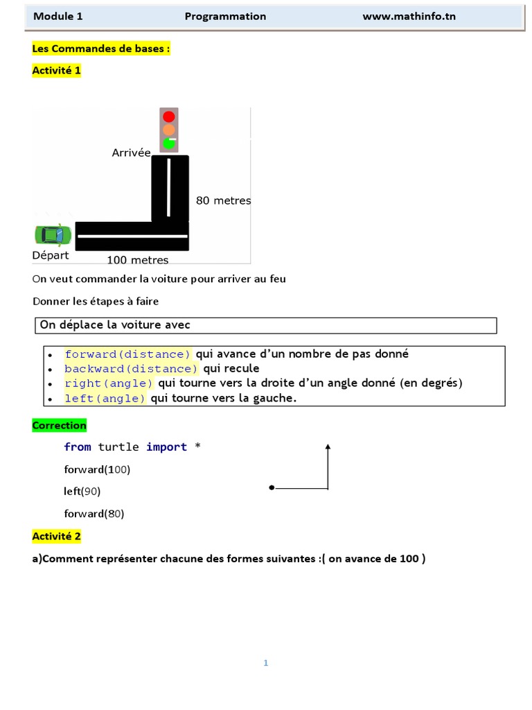 Commandes de base en programmation Python | PDF | Géométrie