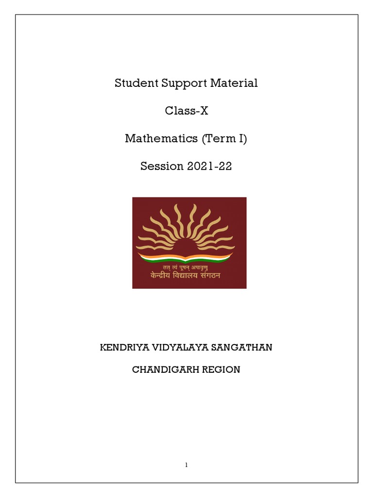 Student Support Material X CORRECTED FINAL | PDF | Equations | Numbers