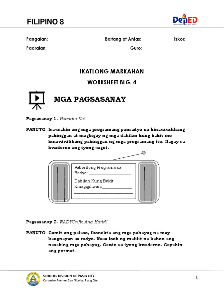 Filipino 8: Ikatlong Markahan | PDF