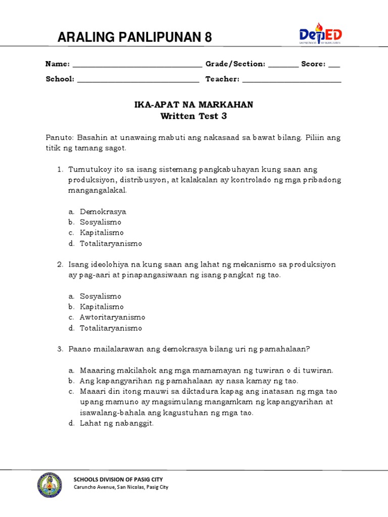 Ap8 - Q4 WW3 DPHS | PDF