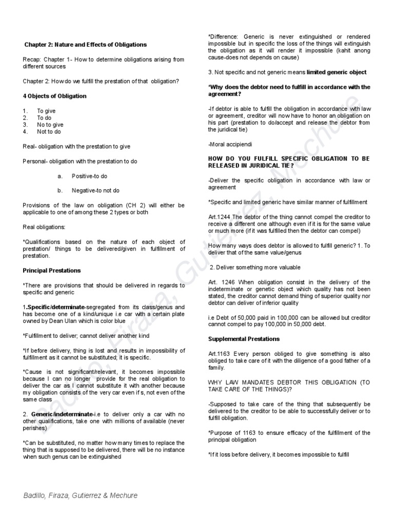 OBLICON Chapter 2 | PDF | Negligence | Breach Of Contract