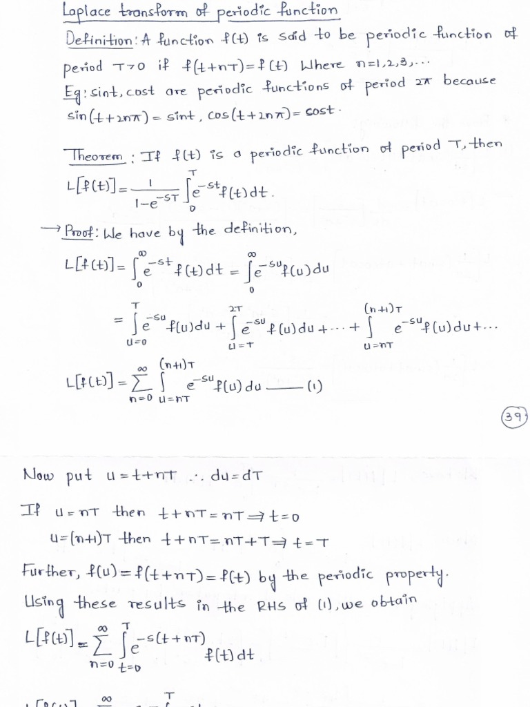 MODULE-1 - Laplace Transforms of Periodic Functions | PDF