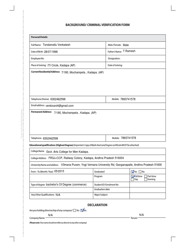 BVC Form - 1 | PDF | Temporary Work | Business