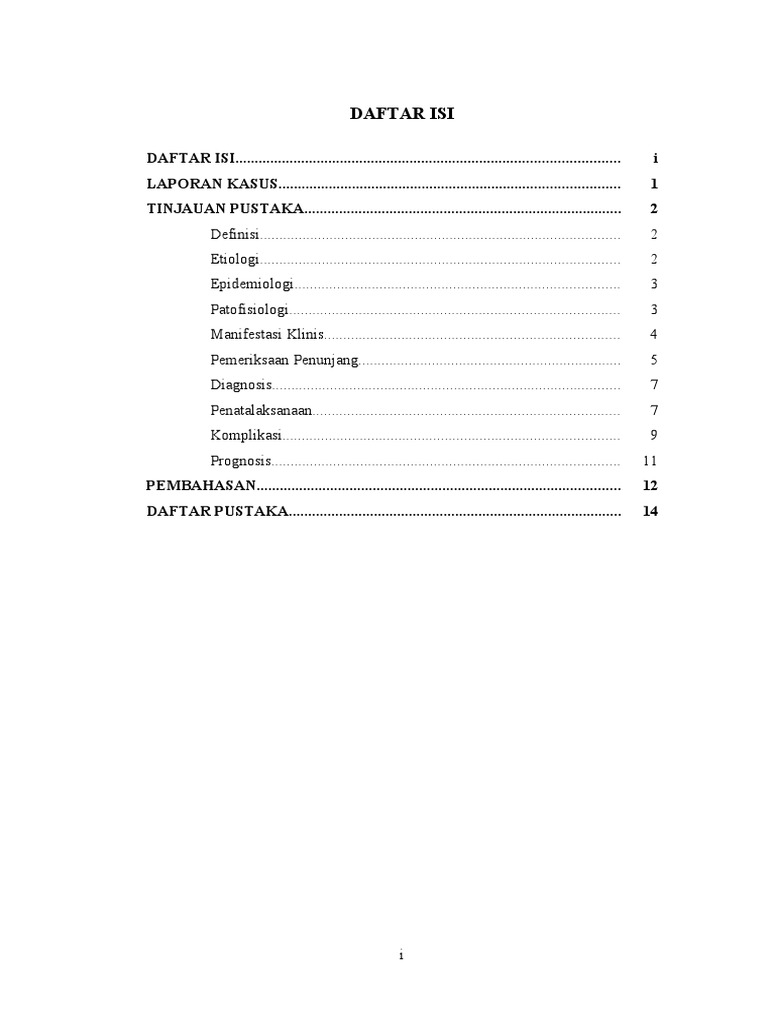 Daftar Isi Lapsus Uti | PDF