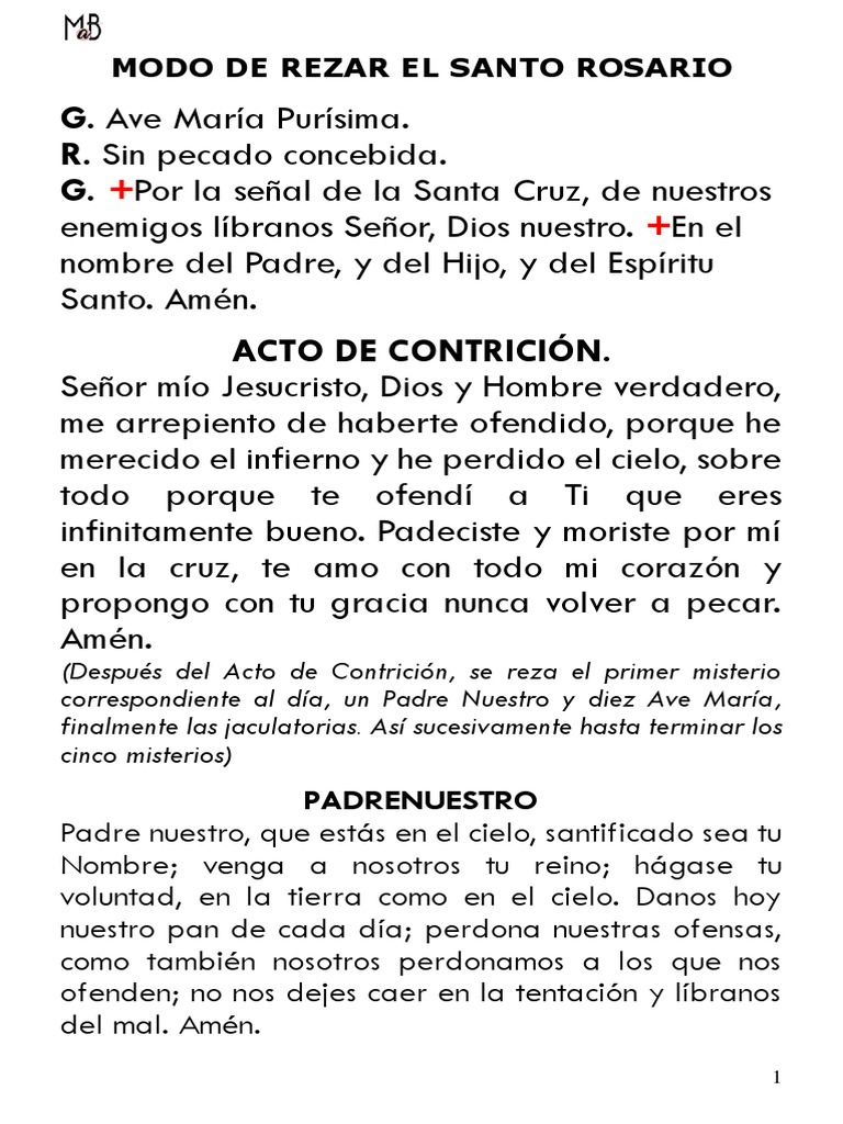 El Rezo Del Santo Rosario | PDF | María, madre de Jesús | orador del Señor