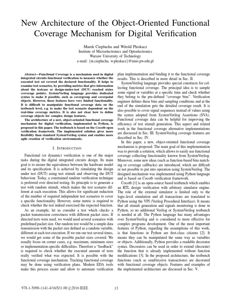 4 - New Architecture of The Object-Oriented Functional Coverage ...