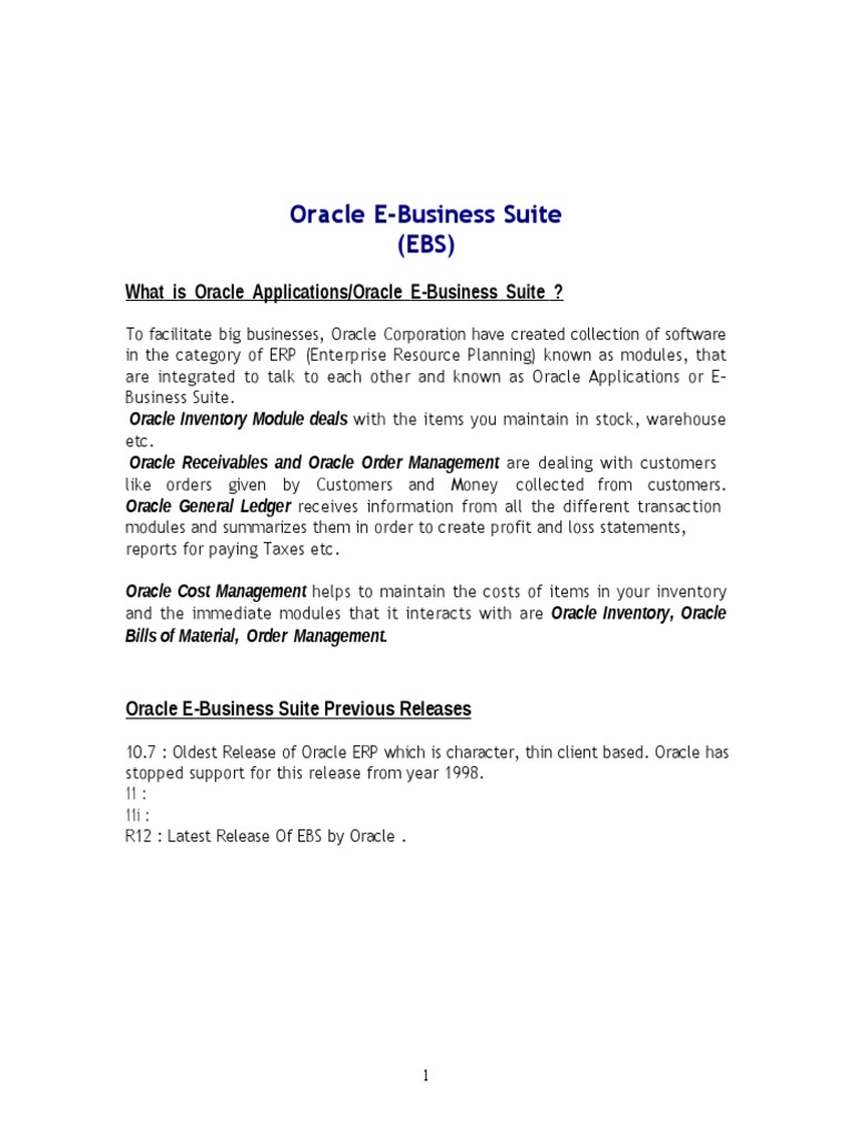 Oracle EBS R12 Architecture | Download Free PDF | Oracle Corporation | Enterprise Resource Planning