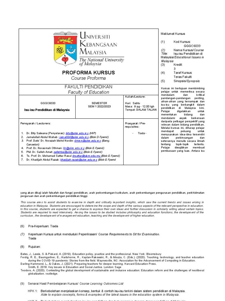 Isu Pendidikan di Malaysia 2022/2023 | PDF