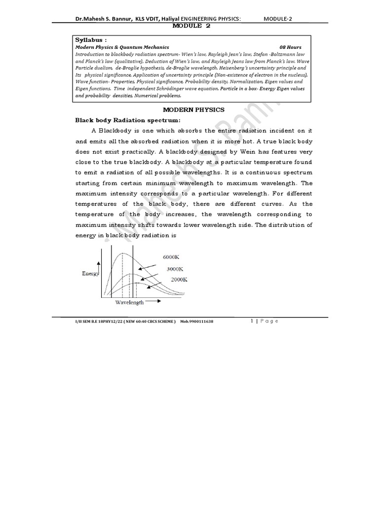 Module 2 Modern Physics & Quantum Mechanics | PDF | Uncertainty ...