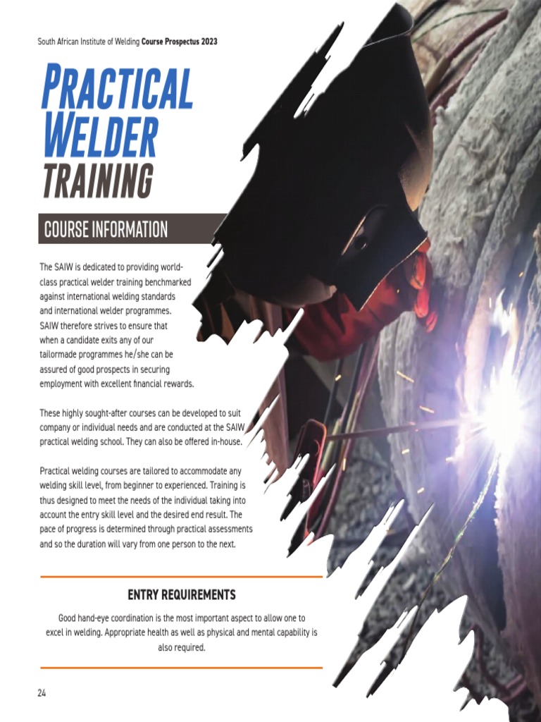 SAIW Practical Welder Training Overview | PDF | Welding | Construction