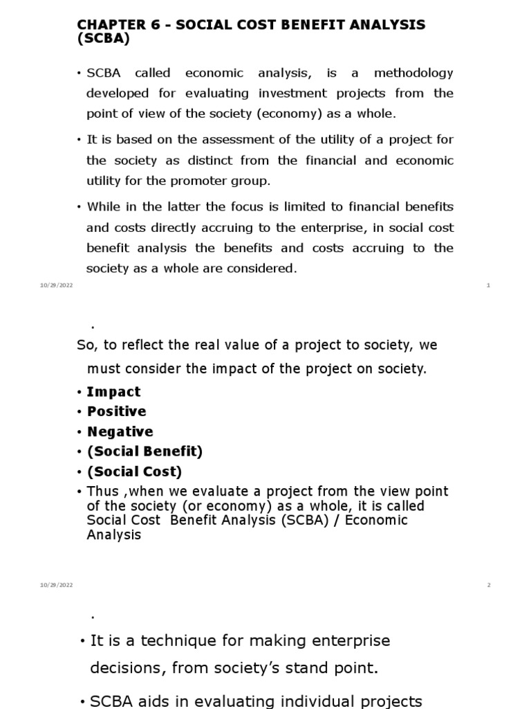Chapter 6 Social Cost Analysis | PDF | Cost–Benefit Analysis | Net Present Value
