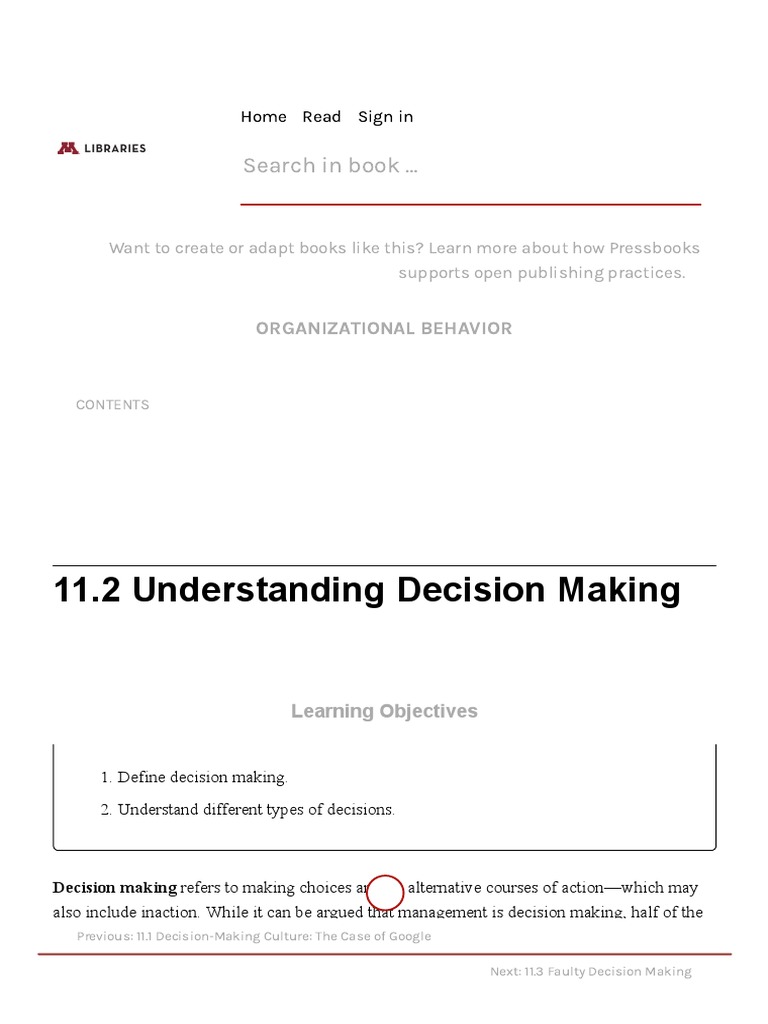11.2 Understanding Decision Making - Organizational Behavior | PDF ... 11.2 Understanding Decision Making - Organizational Behavior | PDF ...