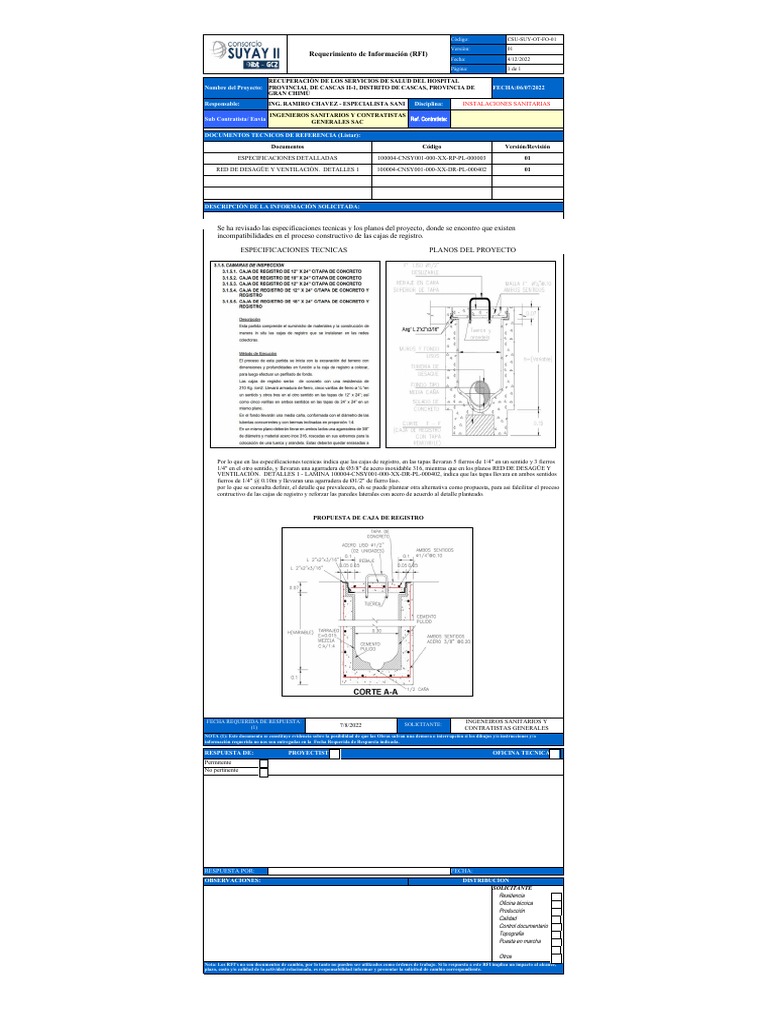 Rfi N°02 - Detalle Constructivo de Caja de Registro | PDF