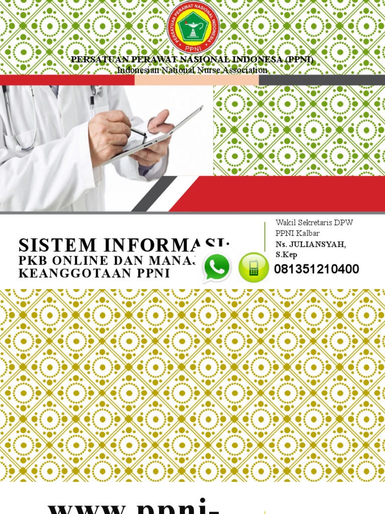 1 - PPT - Manajemen Keanggotaan Dan PKB Online PPNI | PDF