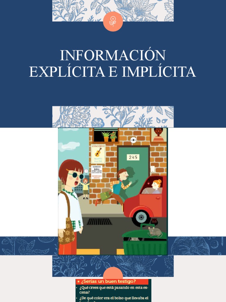 Información Implícita y Explícita | PDF | Artes del Lenguaje y ...