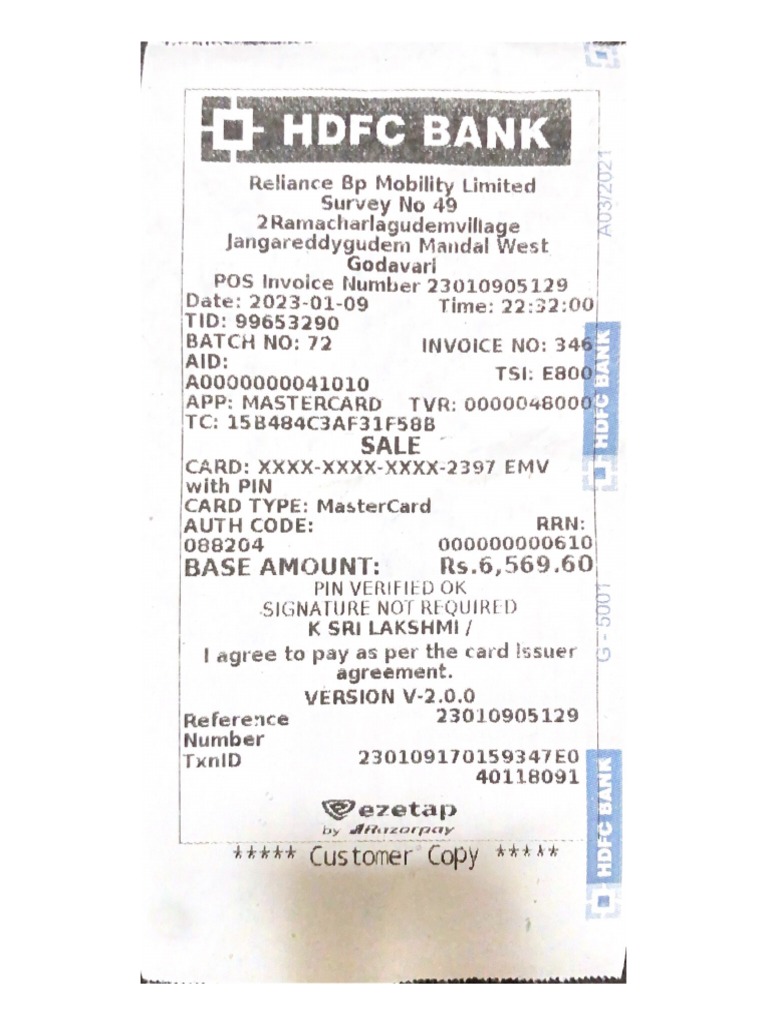 Fuel Bill Sample | PDF