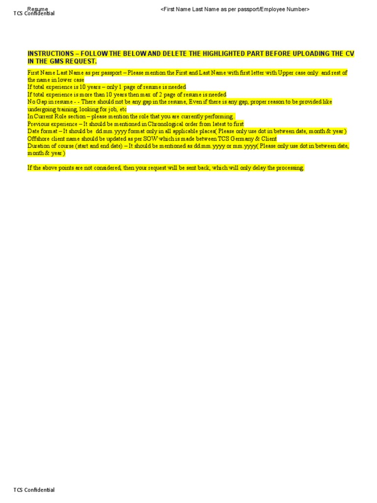 2 CV in TCS Format | PDF | Résumé | Computing