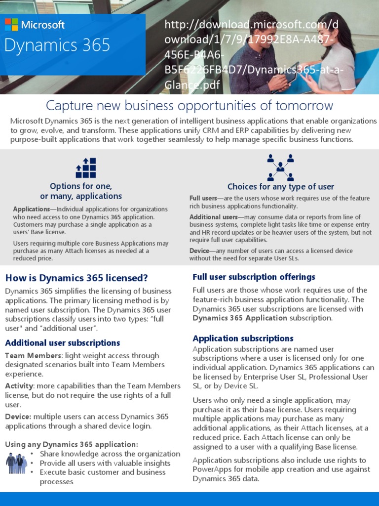 Dynamics365 at A Glance | PDF | Cloud Computing | Customer Relationship Management
