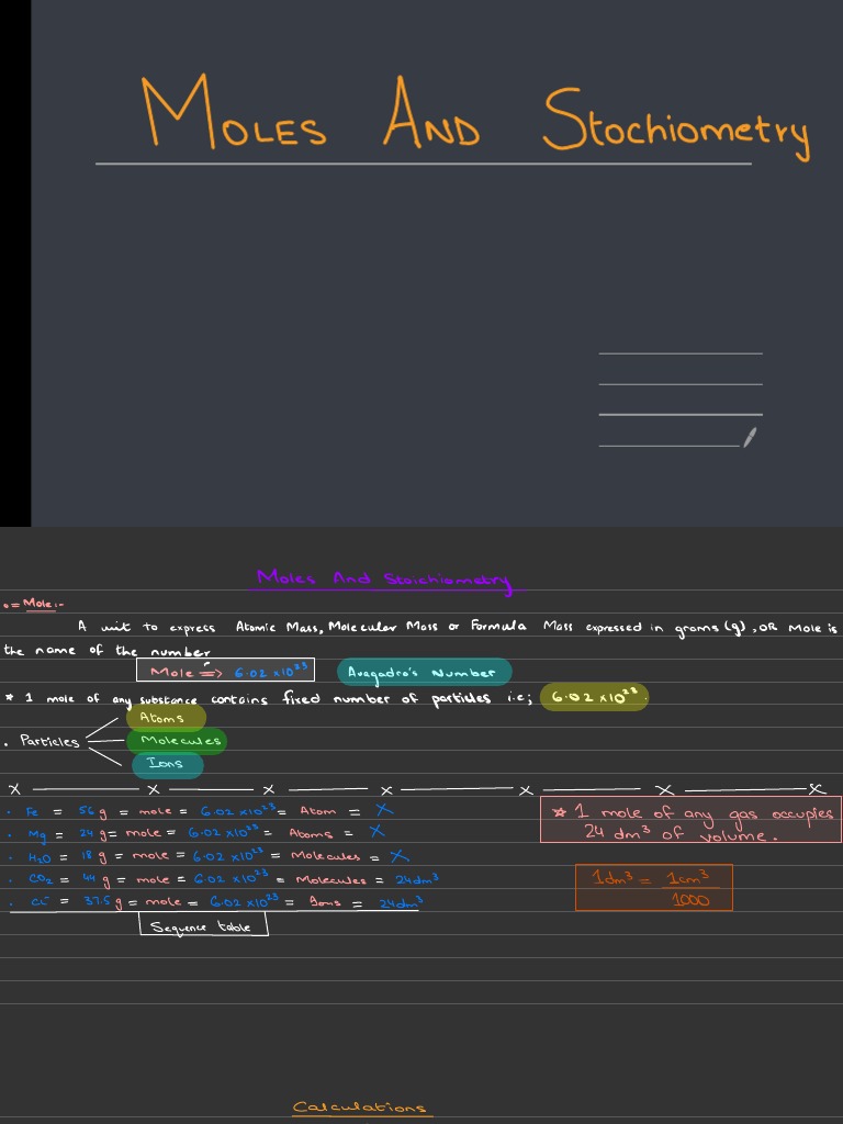 Moles and Stoichiometry | PDF | Stoichiometry | Mole (Unit)