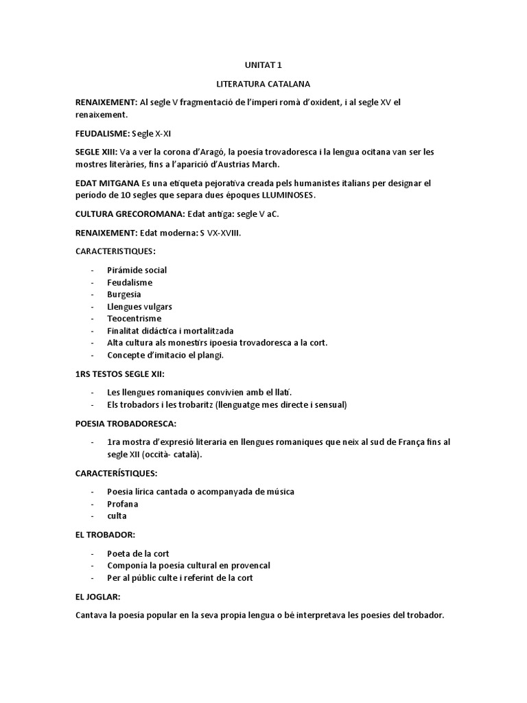 UNITAT 1 Catala | PDF