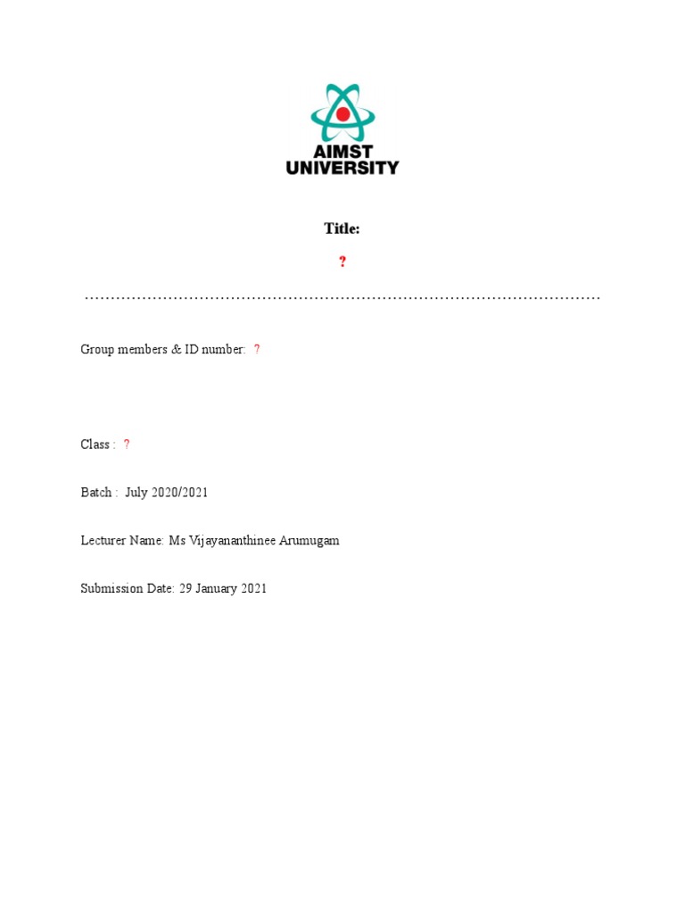 Assignment Cover Page | PDF