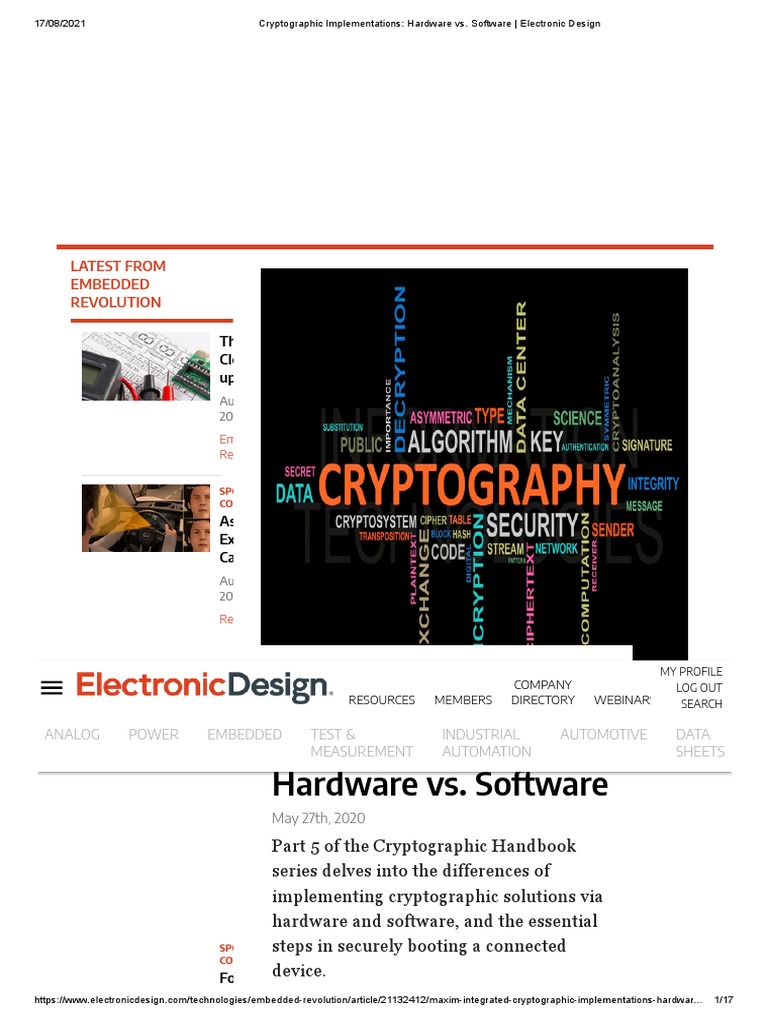 Cryptographic Implementations - Hardware vs. Software - Electronic ... Cryptographic Implementations - Hardware vs. Software - Electronic ...