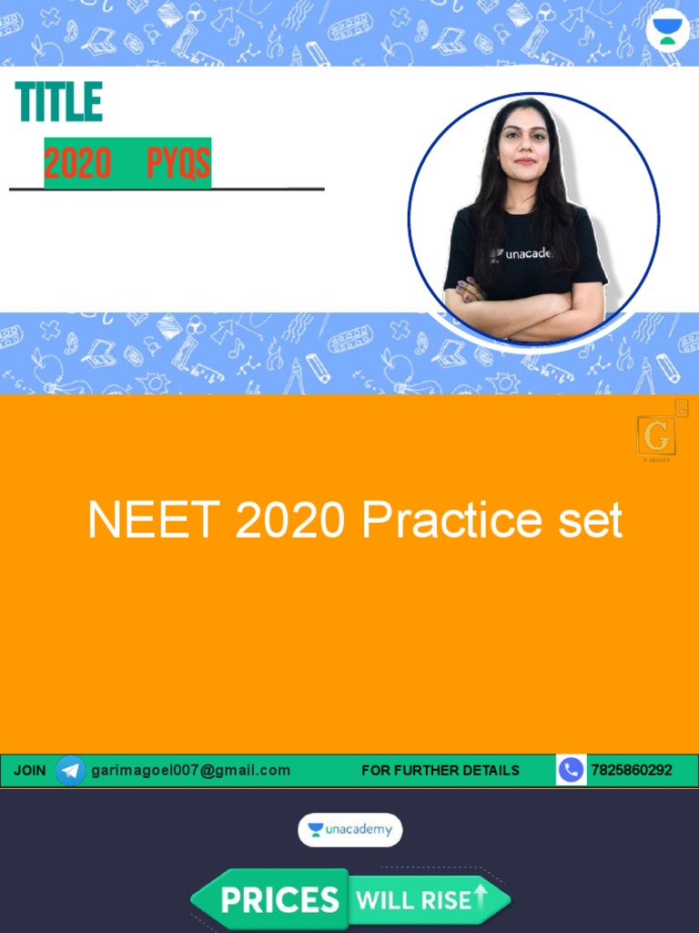 NEET 2020 Pyqs Practice Set'1' (Marathon) | PDF