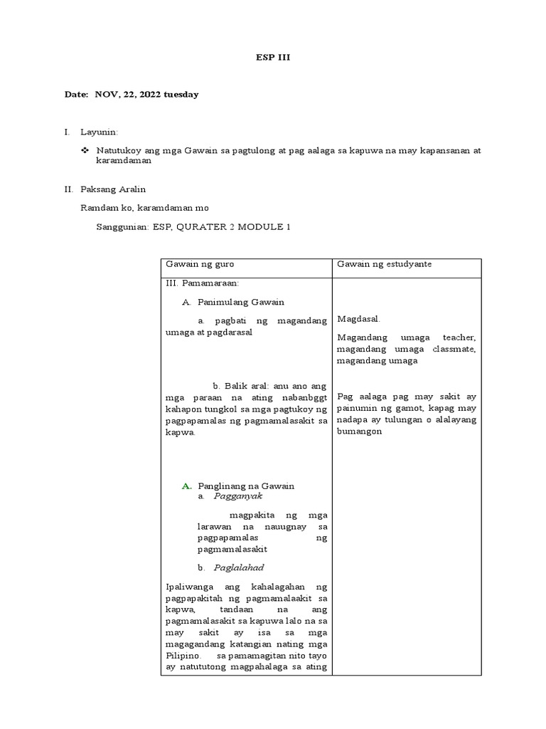Esp 3, Day 2. DLP | PDF