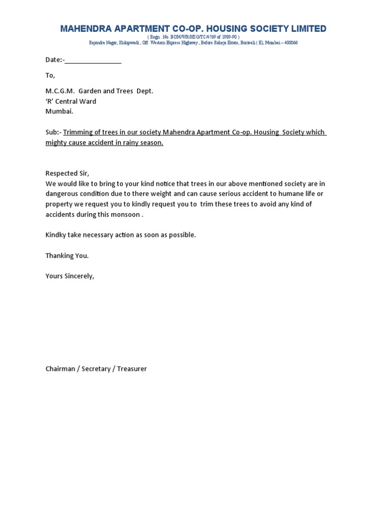 BMC Letter For Trimming Trees | PDF | Technology & Engineering
