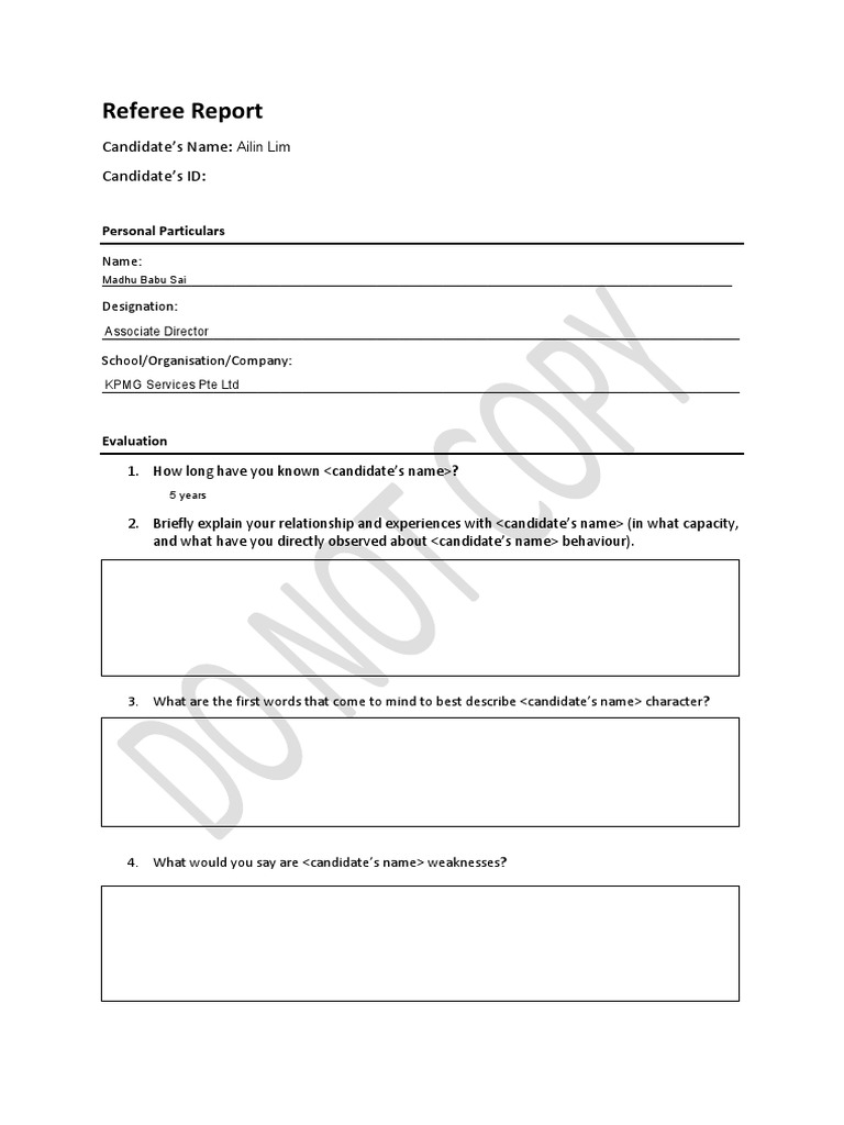 Referee Report Sample | PDF