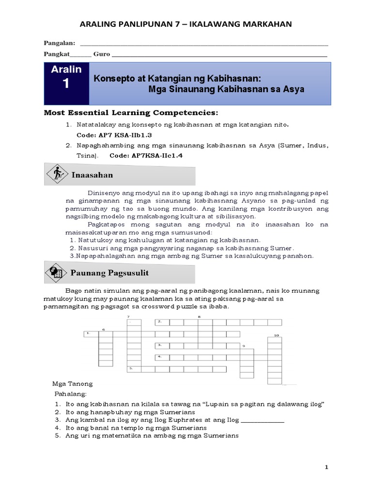 AP 7 Q2 Week 1 1 | PDF