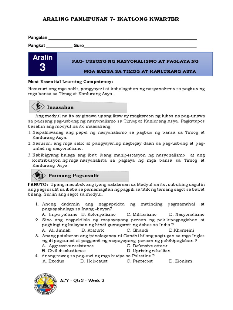 AP 7 Q3 Week 3 | PDF