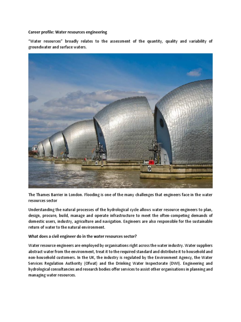 Role of Water Resource Eng | PDF | Water | Water Resources