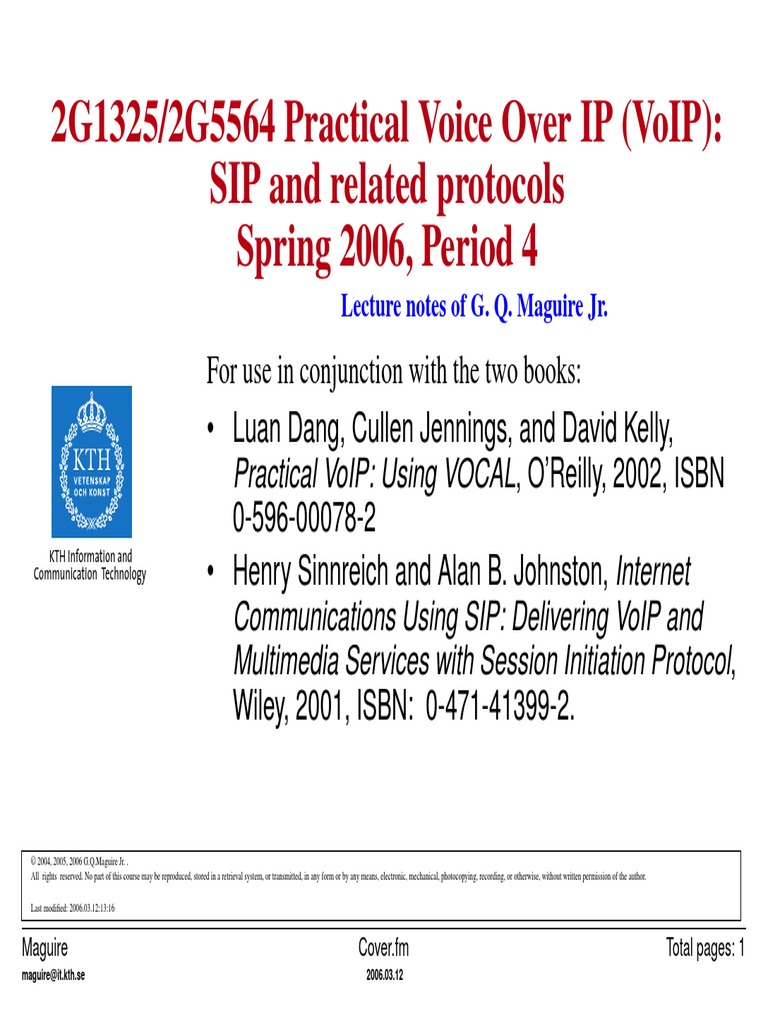 VoIP 2006b | PDF | Session Initiation Protocol | Voice Over Ip