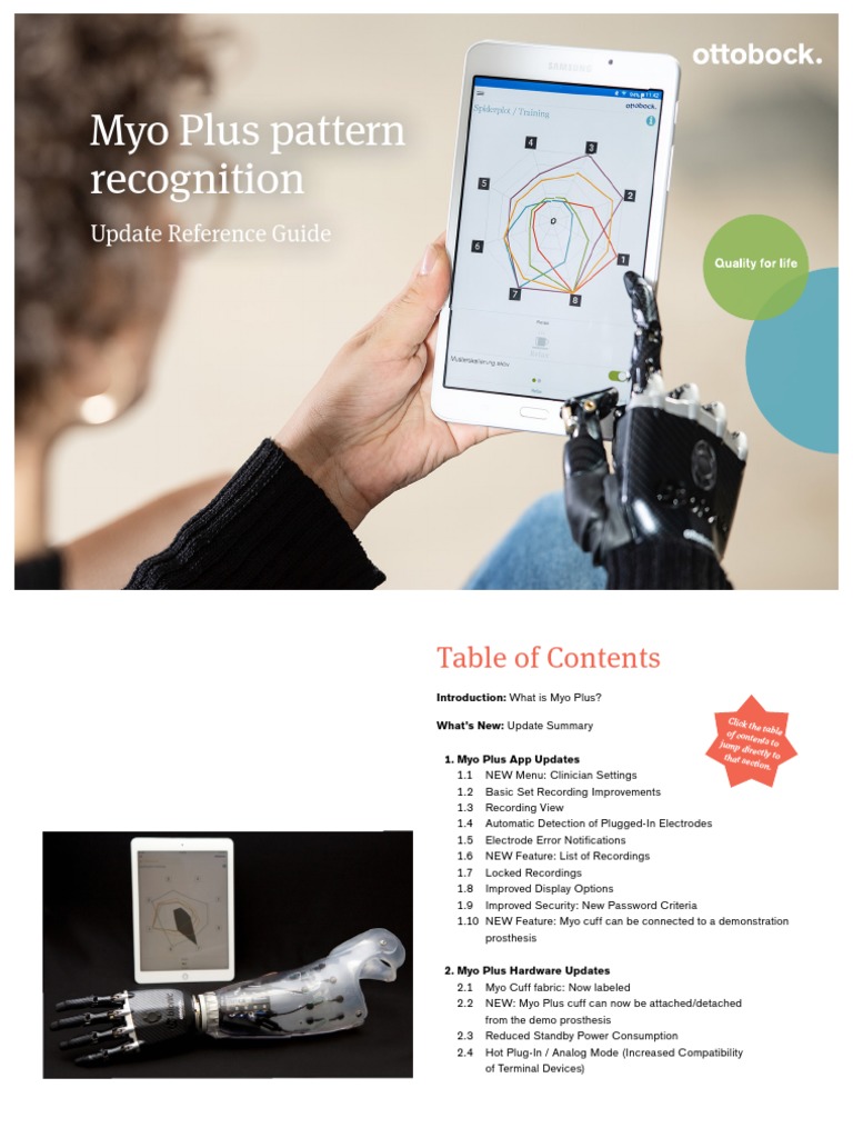 Myo Plus Update Reference Guide June 2021 | PDF | Prosthesis | Mobile App
