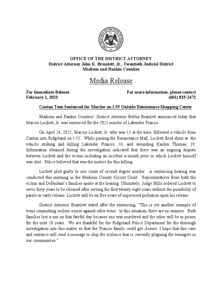 Luckett, Marcus - Murder | PDF | Politics