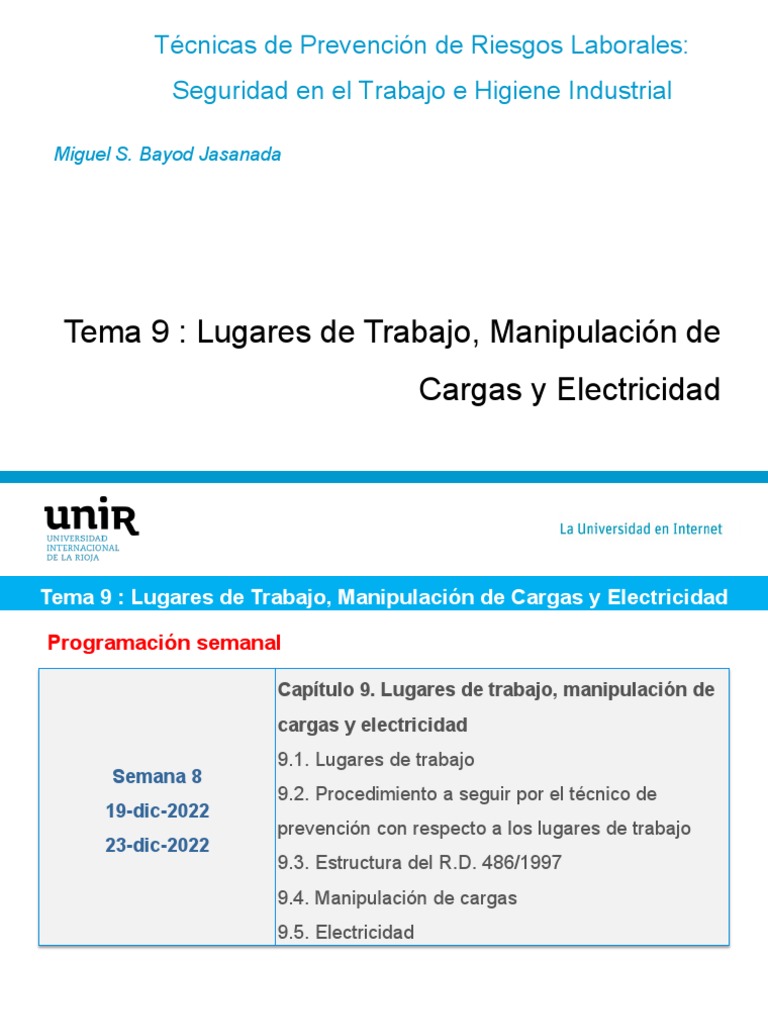 5744 08 Tema 9 Lugares de Trabajo CARGAS Y ELECT | PDF | Corriente eléctrica | Transformador